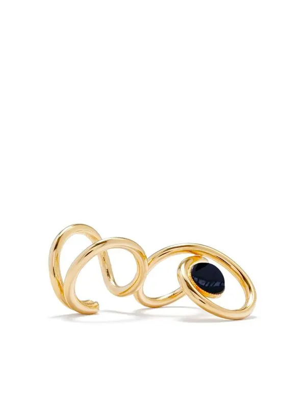 DESTREE Louise Double Inset-gemstone Ring - Black