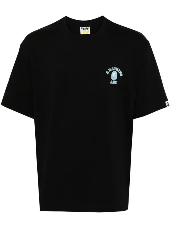 A BATHING APE Embroidered-logo Cotton T-shirt - Black