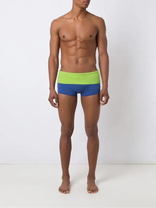 AMIR SLAMA Two-tone Trunks - Blue