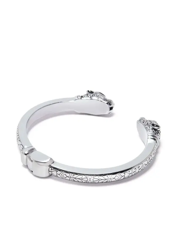NIALAYA JEWELRY Panther Engraved Bangle Bracelet