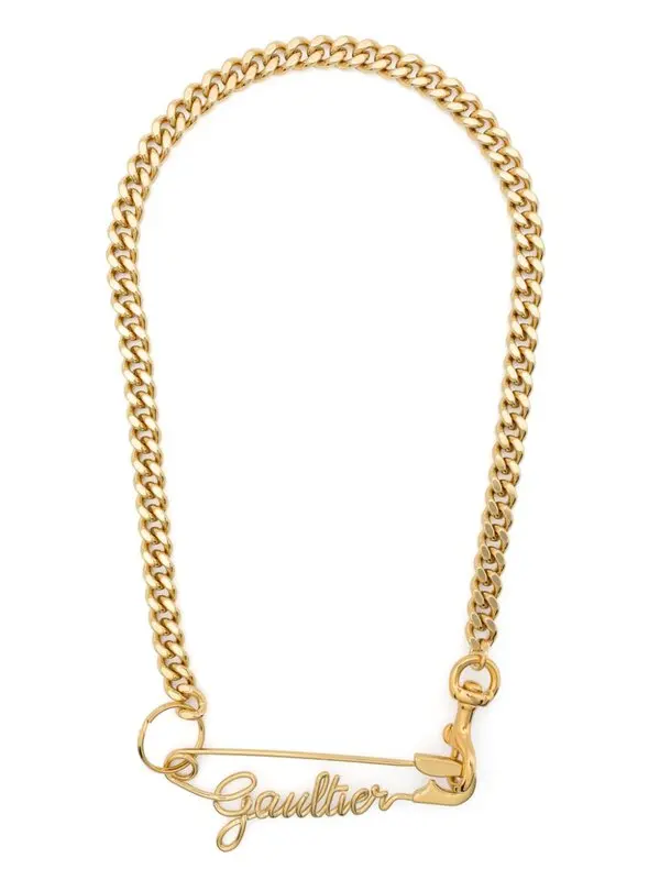 Jean Paul Gaultier Safety Pin Chain-link Necklace - Gold