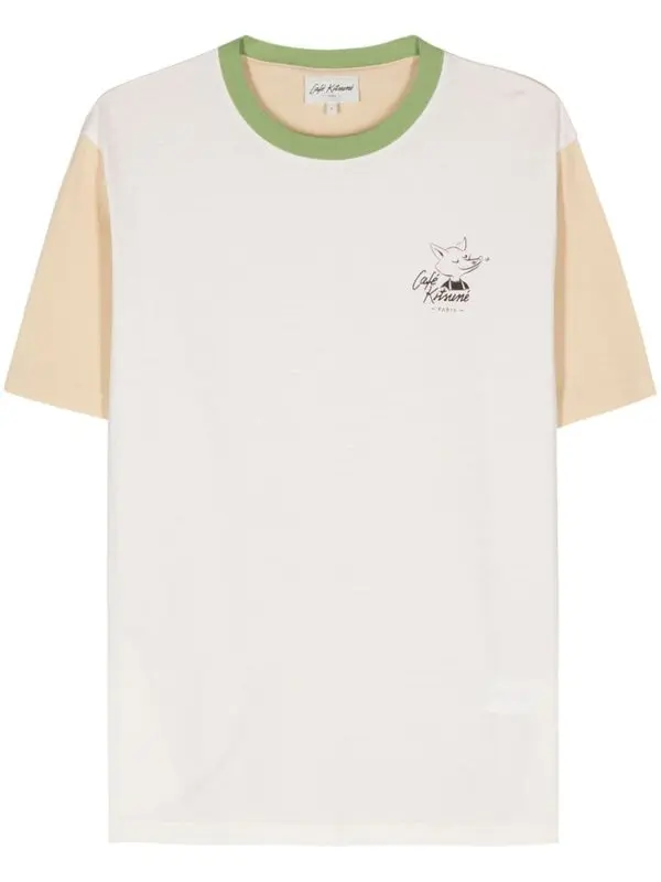 CAFÉ KITSUNÉ Colourblock T-shirt