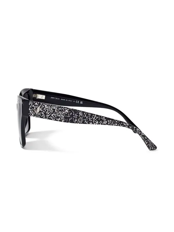 Jimmy Choo Black Sunglasses with Glittering Silver Logo Jimmy Choo TILDA/S 807 Black Silver Glitter Grey Gradient  main image 3