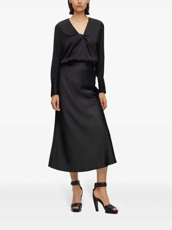 BOSS Twist-detailing Silk Blouse