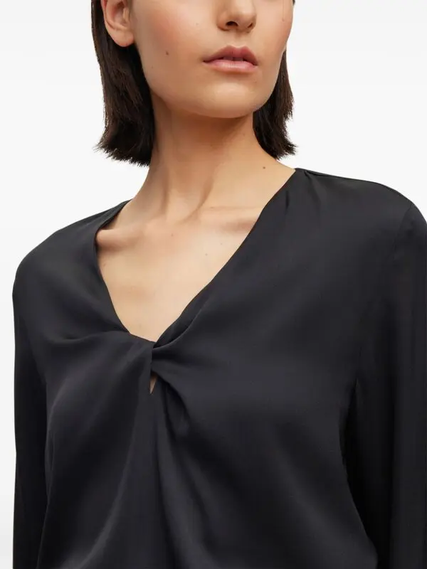 BOSS Twist-detailing Silk Blouse