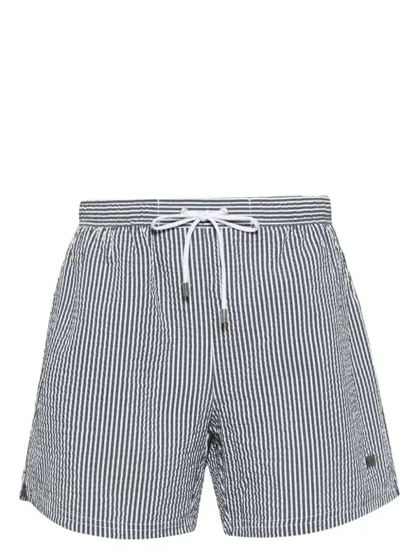 BOSS Velvetfish Striped Swim Shorts - Blue