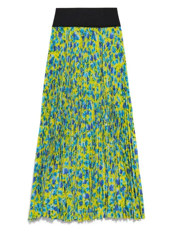 Balenciaga Floral-print Pleated Midi Skirt