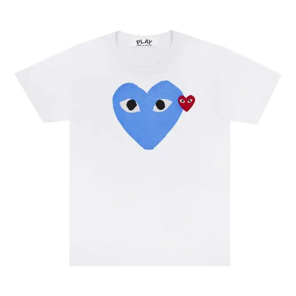 Play Comme Des Garcon Colour Heart Tee /blue - White