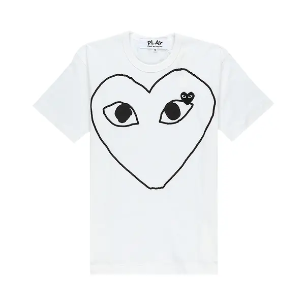 Play Comme Des Garcon Outline Heart T-shirt - White