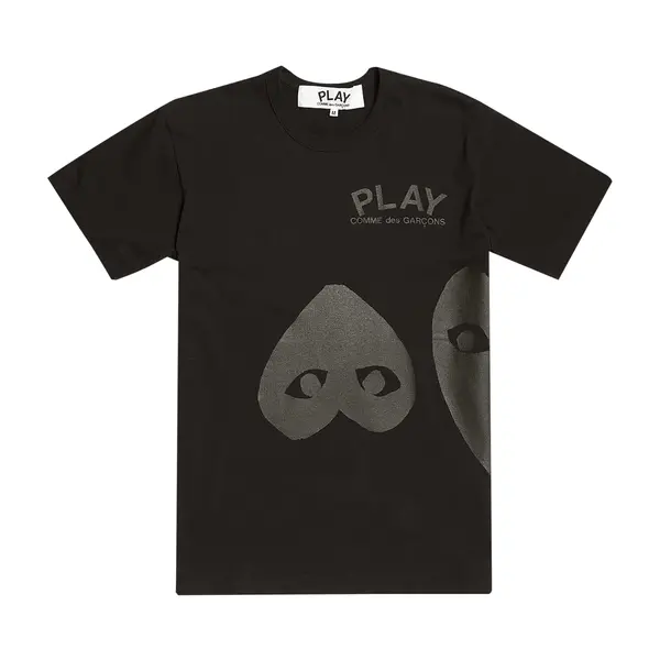 Play Comme Des Garcon Heart Graphic T-shirt - Black