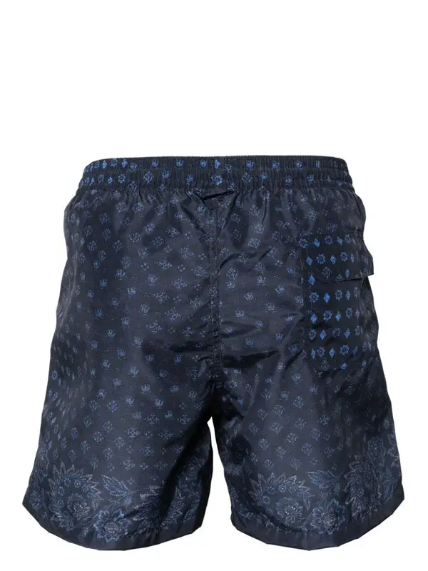 Altea Floral-print Swim Shorts - Blue