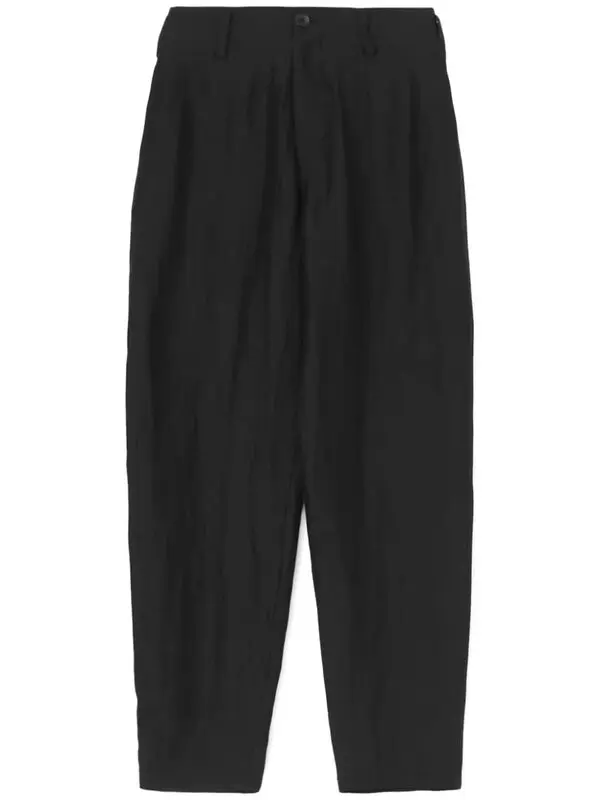 Yohji Yamamoto Crease-effect Tapered Trousers