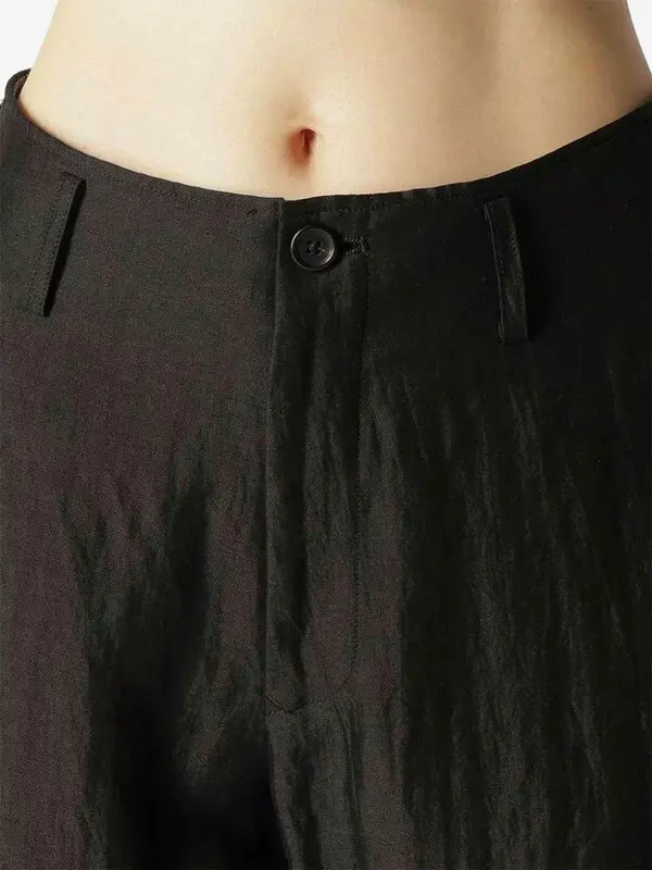 Yohji Yamamoto Crease-effect Tapered Trousers