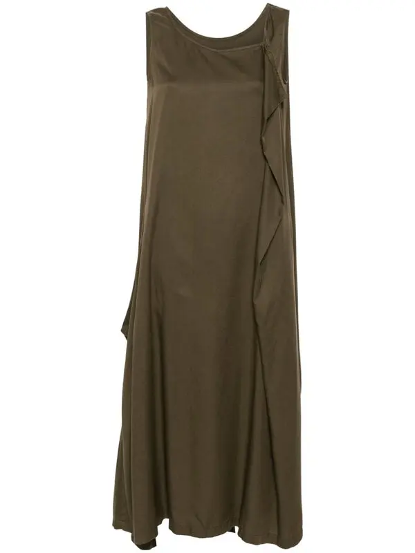 Yohji Yamamoto V-neck Maxi Dress - Green