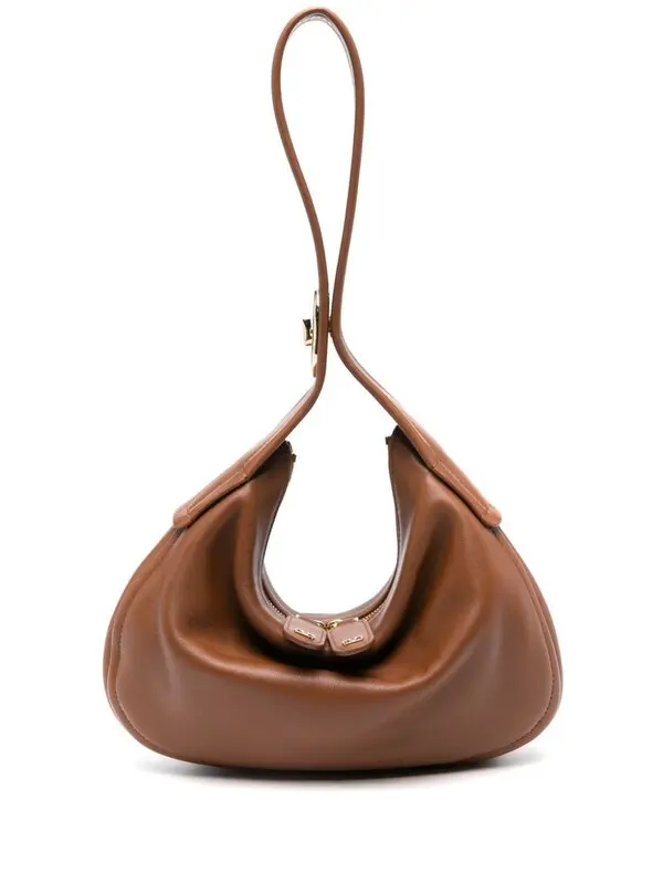 Valentino Garavani Vlogo Leather Shoulder Bag - Brown