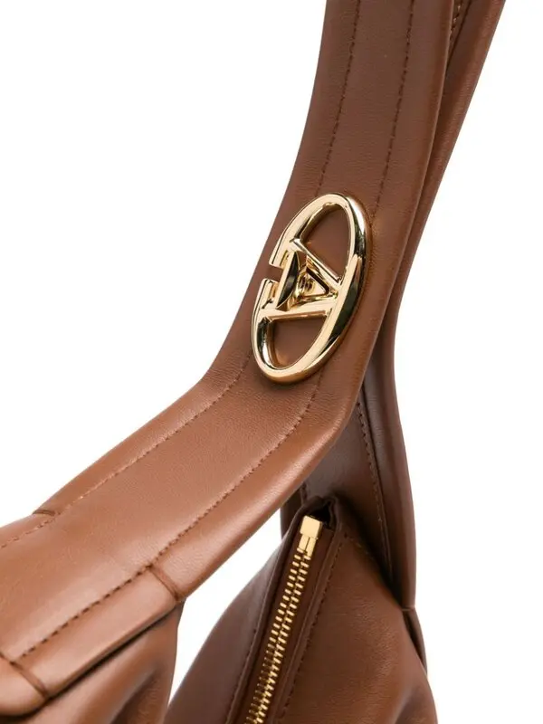 Valentino Garavani Vlogo Leather Shoulder Bag - Brown