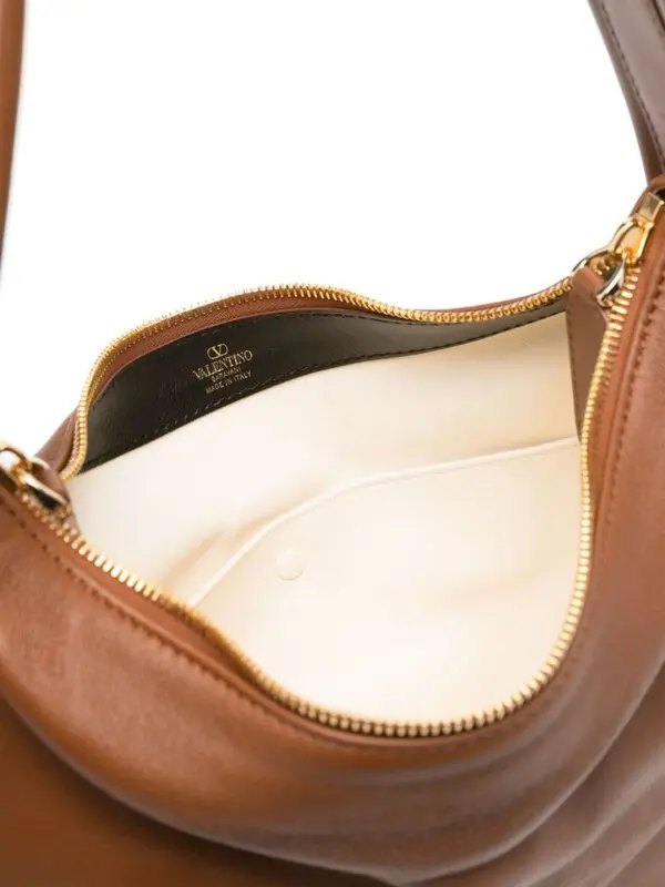 Valentino Garavani Vlogo Leather Shoulder Bag - Brown