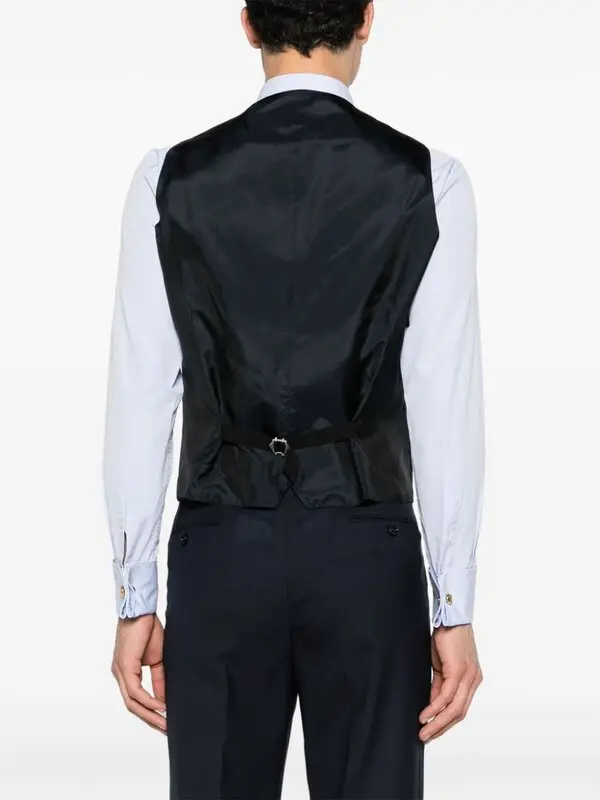 Tagliatore Panelled Virgin Wool Waistcoat - Blue