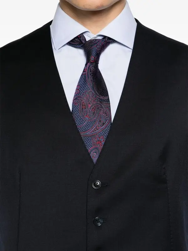 Tagliatore Panelled Virgin Wool Waistcoat - Blue