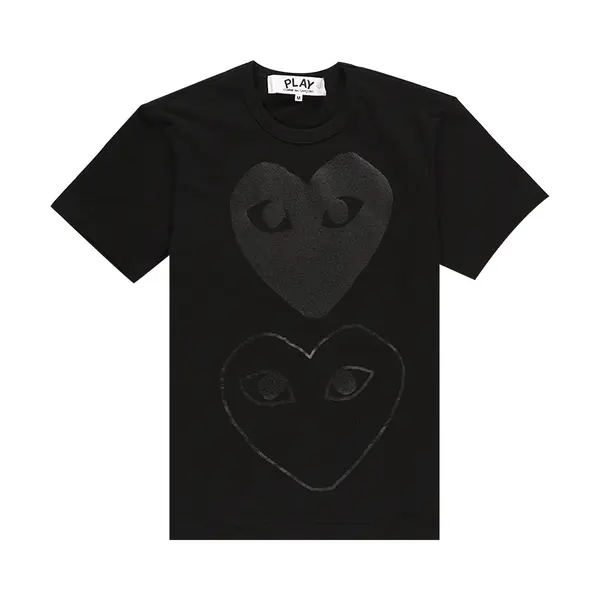 Play Comme Des Garcon T-shirt With Heart Logo - Black