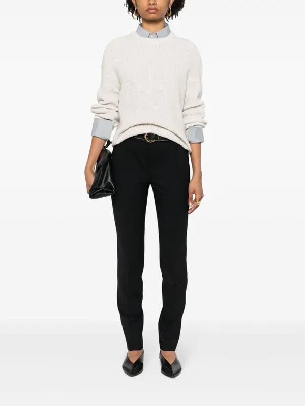 Brunello Cucinelli Slim-cut Cigarette Trousers - Black