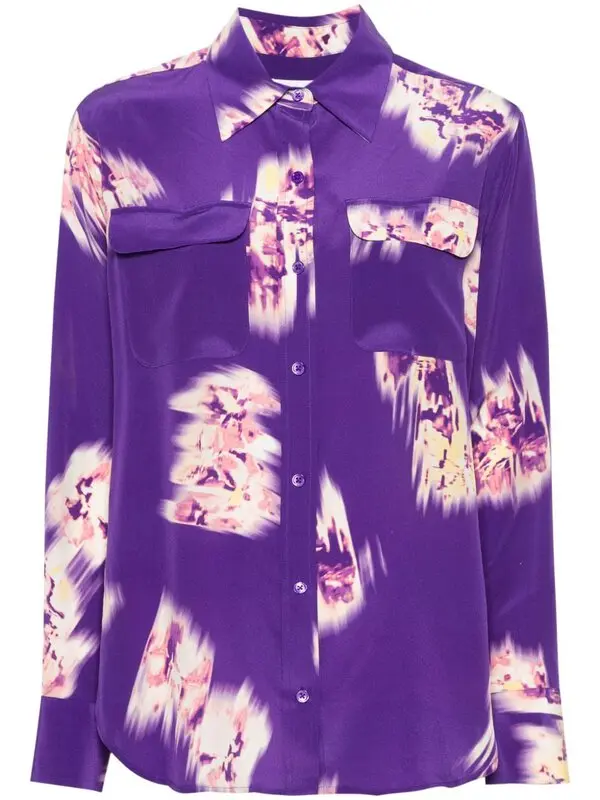 Equipment Signature Floral-print Shirt - Purple