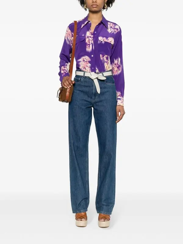 Equipment Signature Floral-print Shirt - Purple