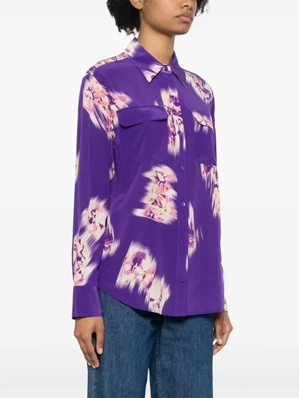 Equipment Signature Floral-print Shirt - Purple