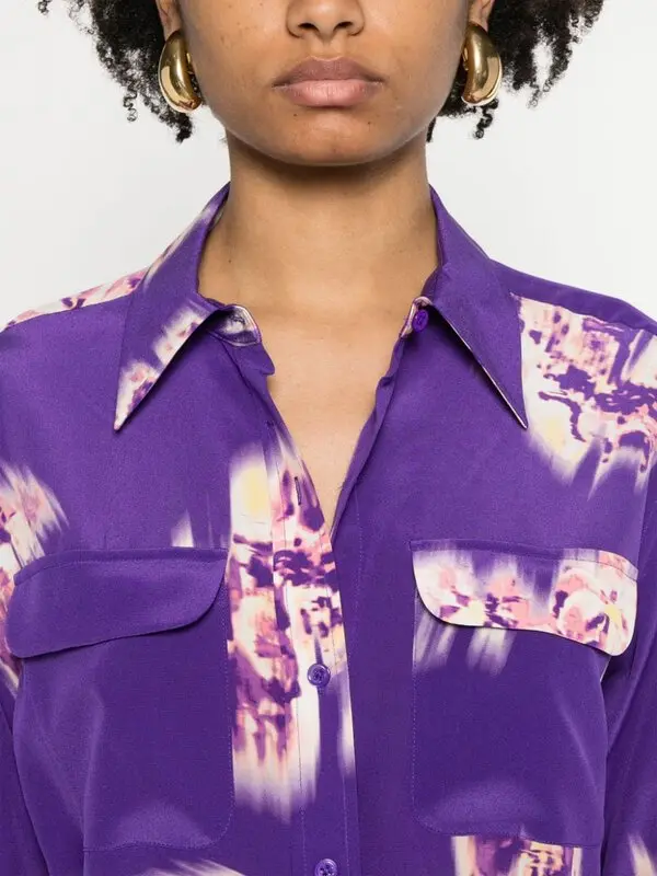 Equipment Signature Floral-print Shirt - Purple