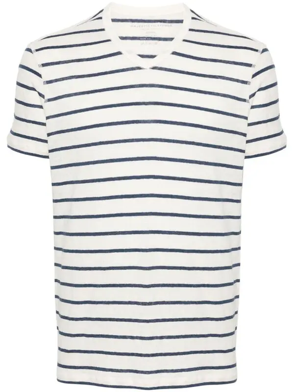 Majestic Filatures Striped V-neck T-shirt