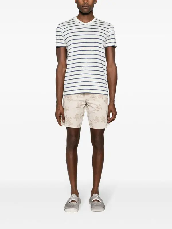 Majestic Filatures Striped V-neck T-shirt
