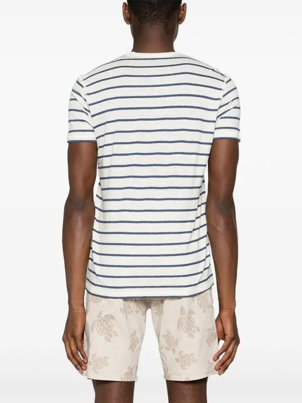 Majestic Filatures Striped V-neck T-shirt