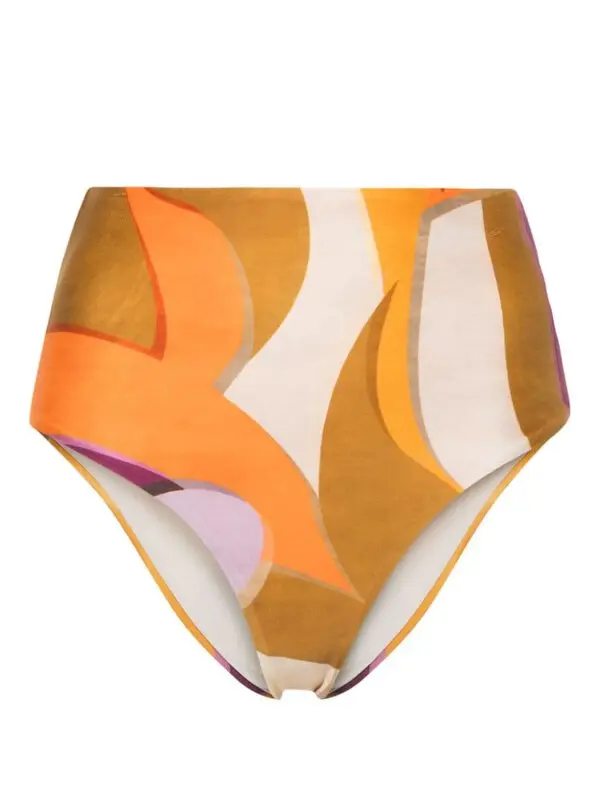 Raquel Diniz X Lenny Niemeyer Abstract-print Bikini Bottom - Orange
