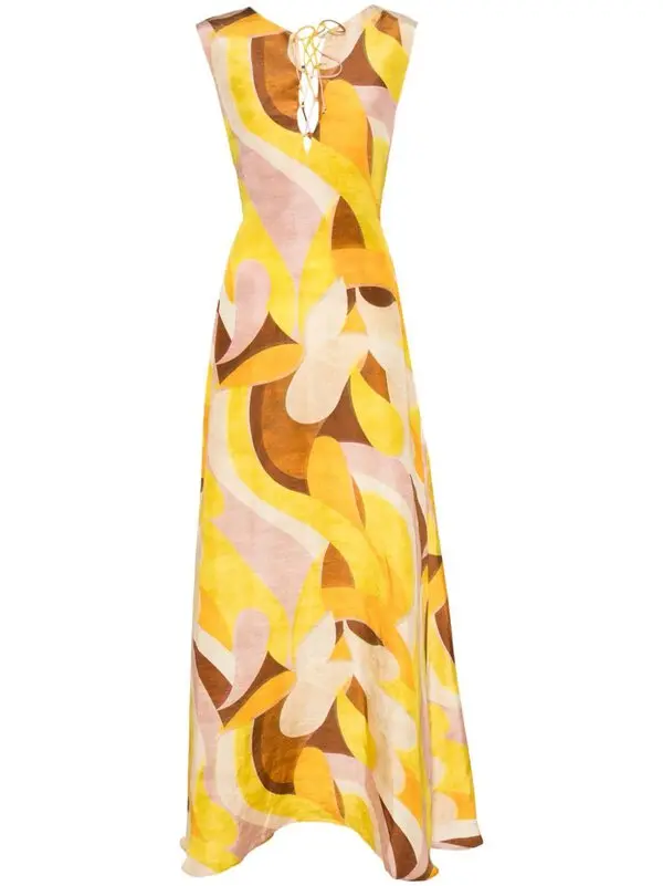 Raquel Diniz Daisy Abstract-pattern Maxi Dress