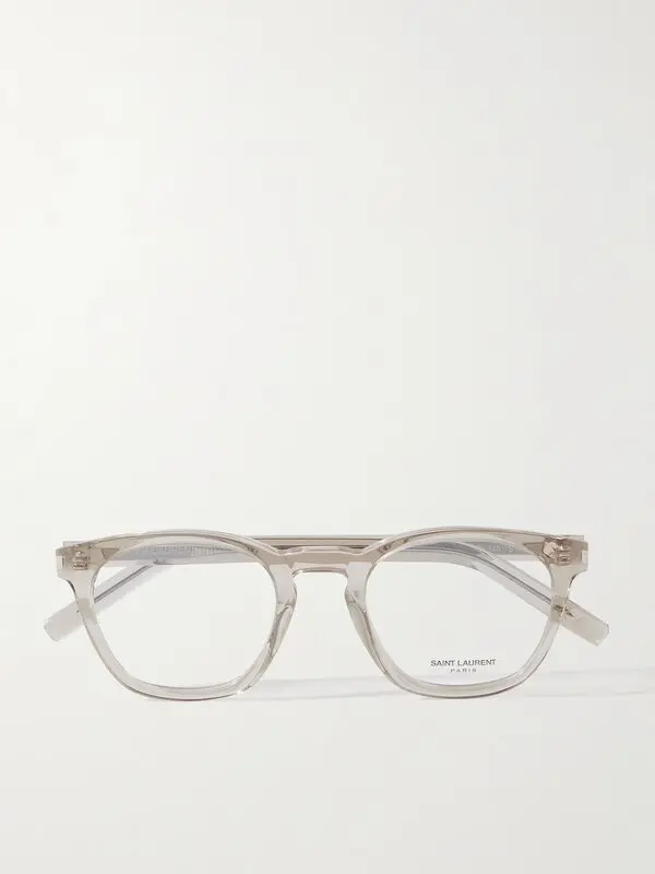Saint Laurent Round-frame Recycled-acetate Optical Lenses - Neutrals