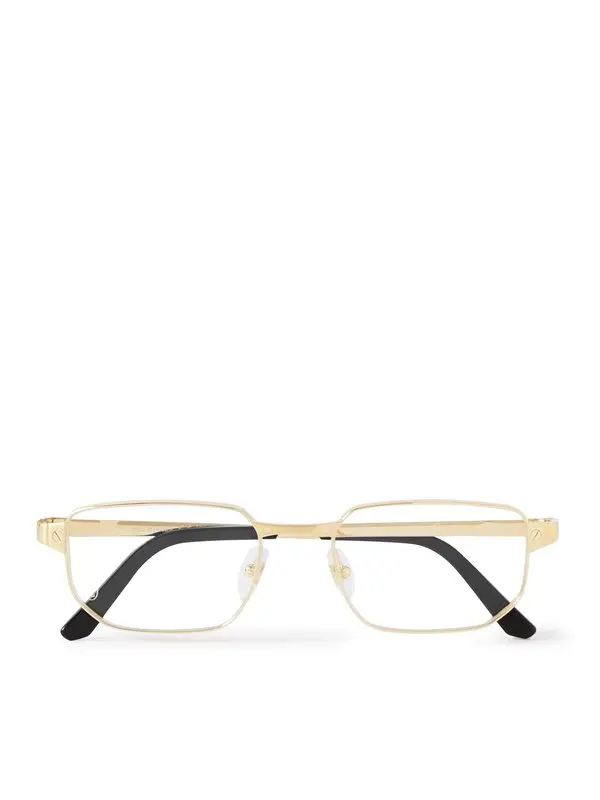 Cartier Santos Rectangular-Frame -Tone Optical Glasses Gold