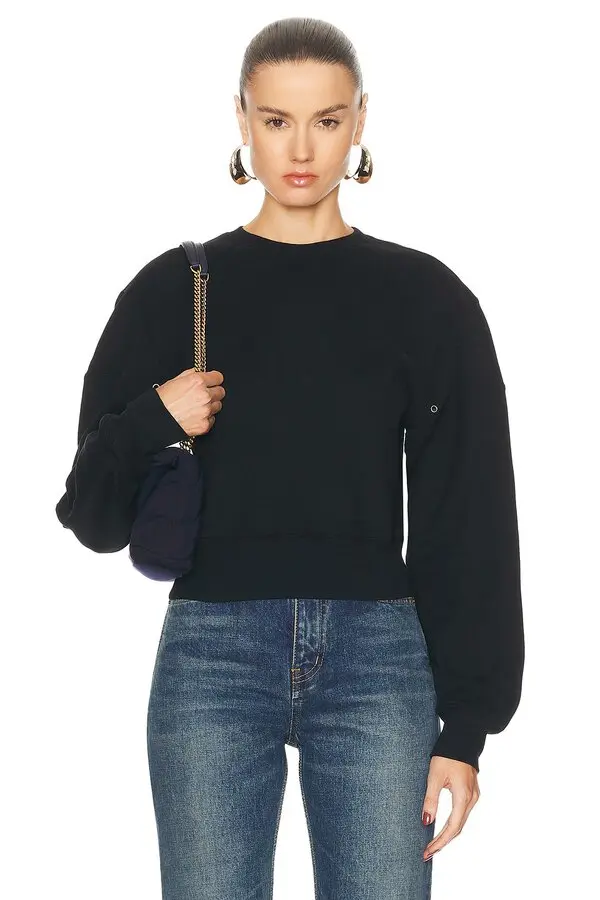 Saint Laurent Cropped Fleece Sweater