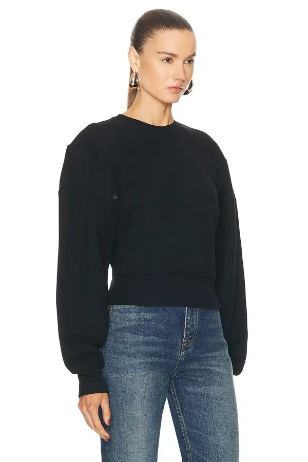 Saint Laurent Cropped Fleece Sweater