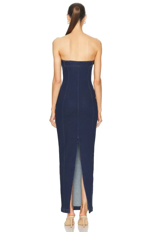 aaliyah blue dress Aaliyah Midnight Blue Satin Pleated Belted Dress – House Of Haniya main image 0