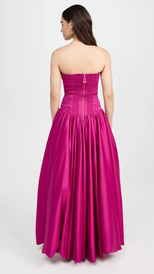 Aje Violette Bubble Hem Maxi Dress In Deep Magenta - 60% Off | Editorialist