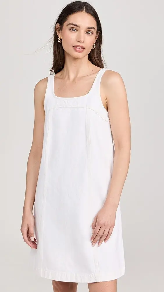 madewell white denim dress Denim Popover Dress