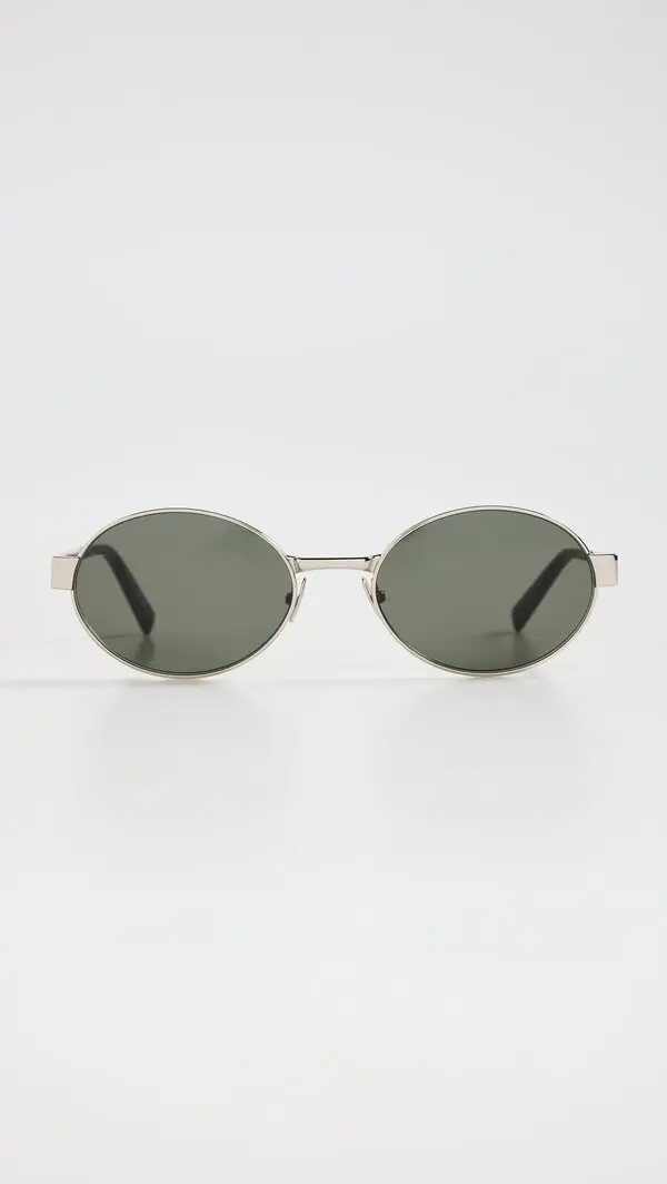 Saint Laurent Sl 692 Round Sunglasses - Silver-silver-grey