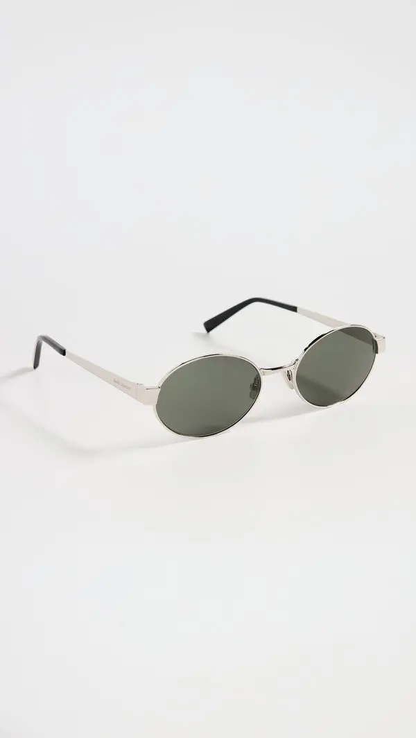 Saint Laurent Sl 692 Round Sunglasses - Silver-silver-grey
