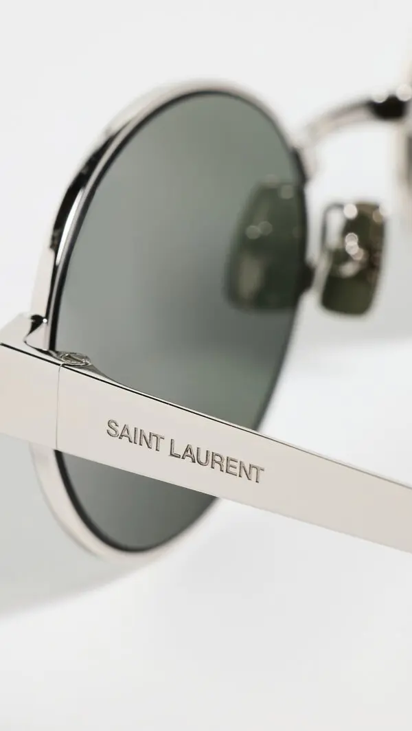 Saint Laurent Sl 692 Round Sunglasses - Silver-silver-grey