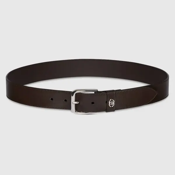 Gucci Belt With Interlocking G Detail - Brown