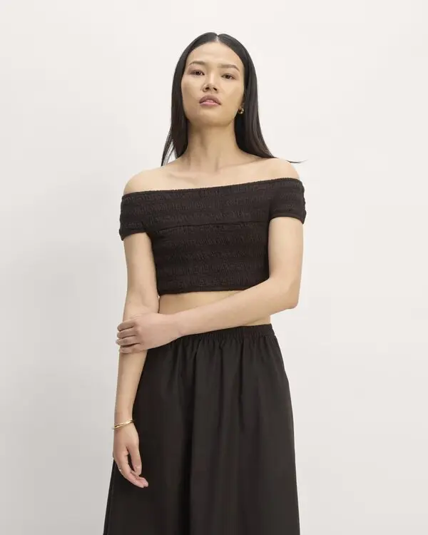 Everlane Gauze Smock Top - Black