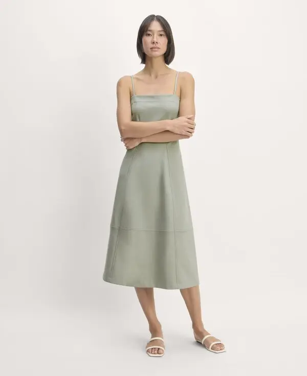 Everlane Dream Everywhere Fit-and-flare Midi Dress - Sage Green