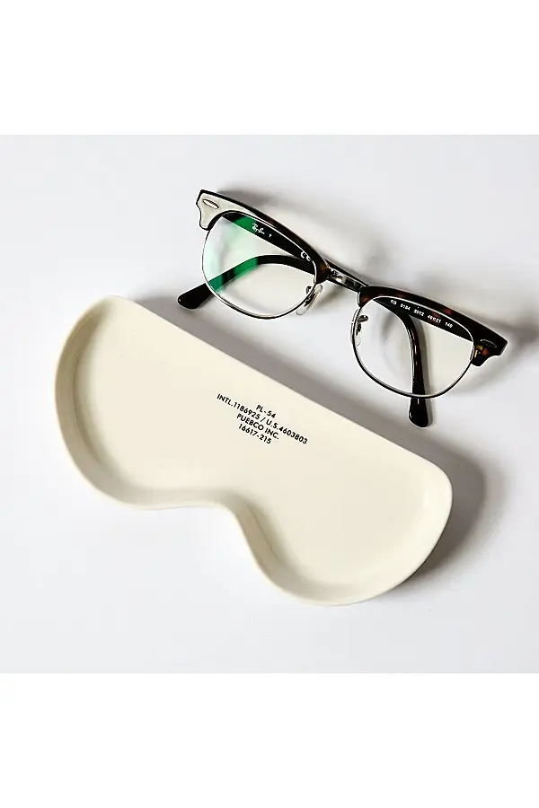PUEBCO Round Glasses Tray - Ivory