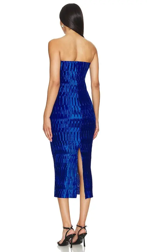 knee length dresses for ladies Aneesha Strapless Pleated Midi Dress main image 1