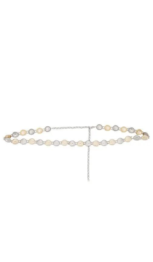 Ettika Polished Pebble Mixed Metal Belt - Silver & Gold
